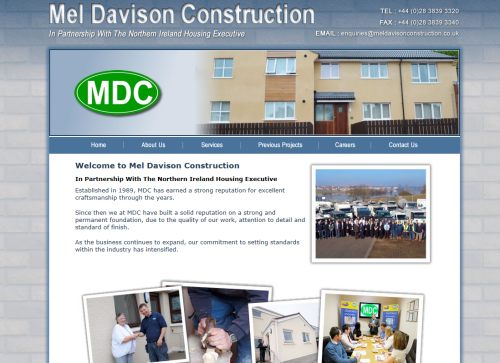 Mel Davison Construction site launched | Ardnet Online Limited