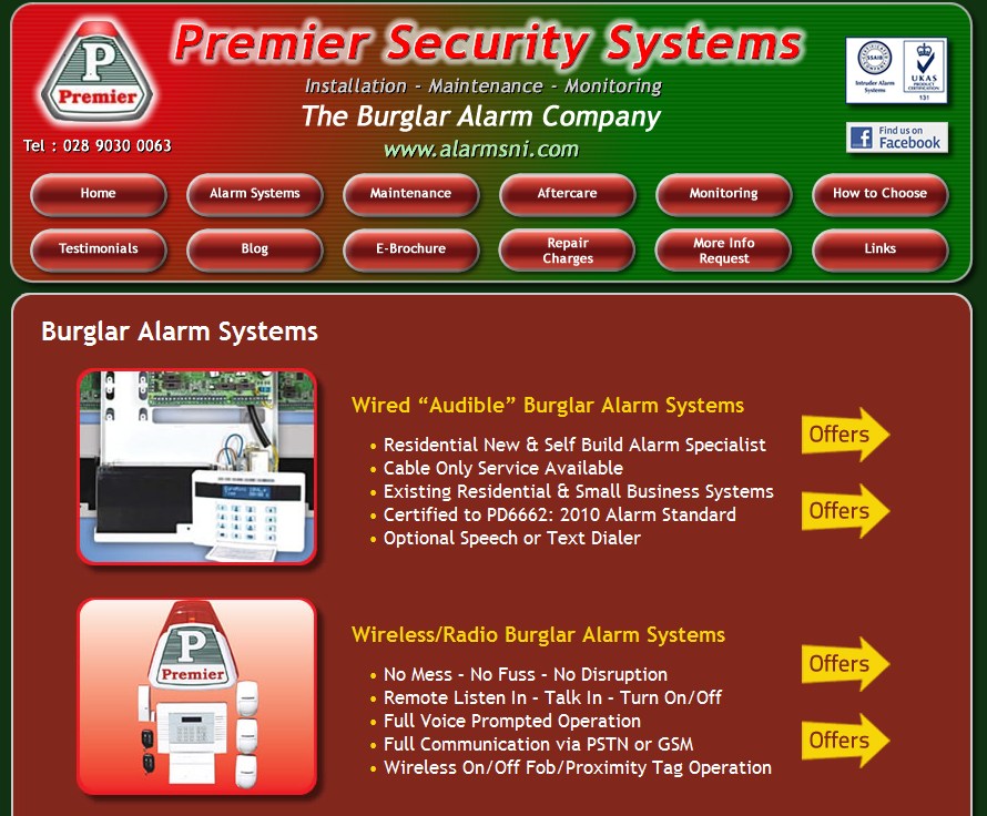 Alarming new site for security company | Ardnet Online Limited